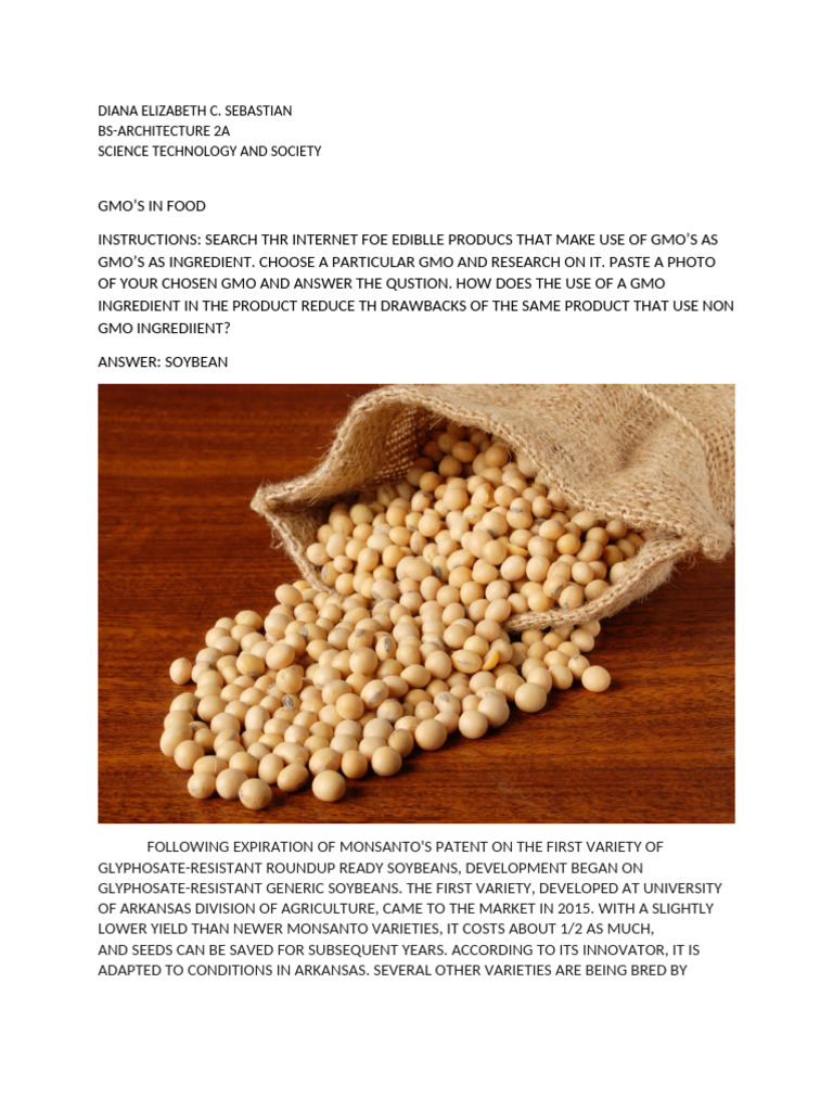 SEBASTIAN STS GMO'S IN FOOD | PDF