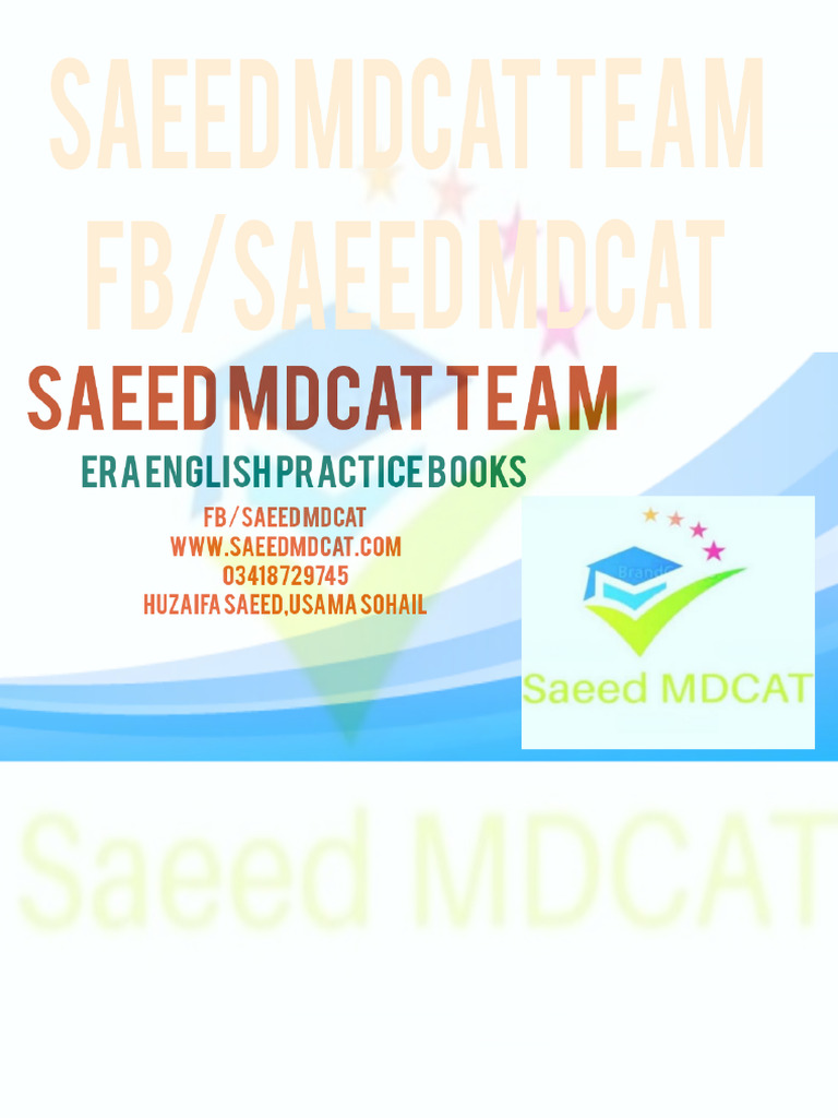 Era English Practice Book by SAEED MDCAT TEAM | PDF