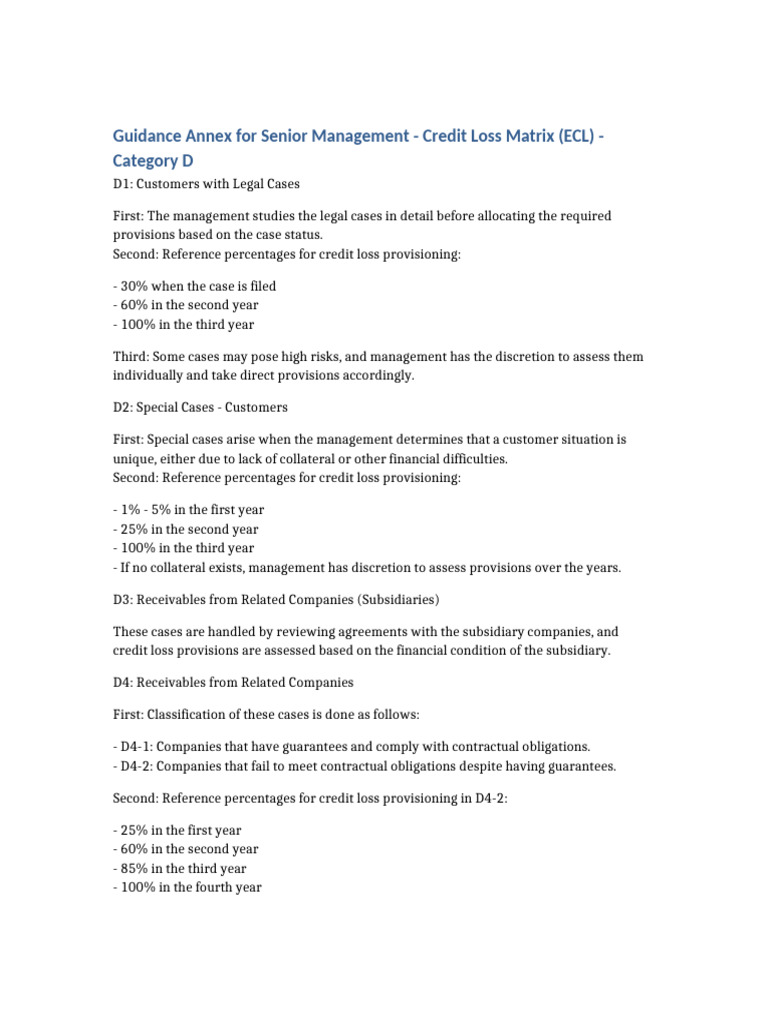 Guidance_Annex_Credit_Loss_Matrix | PDF | Credit | Finance & Money ...