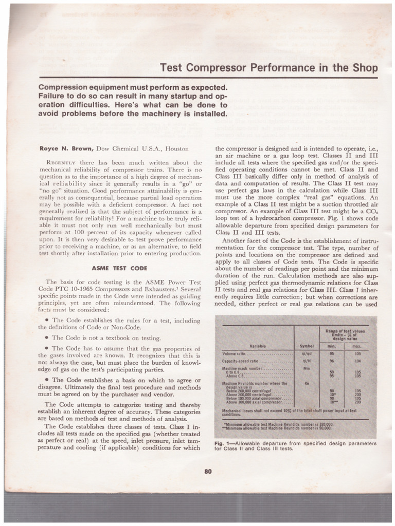 Test Compressor Performance in The Shop | PDF