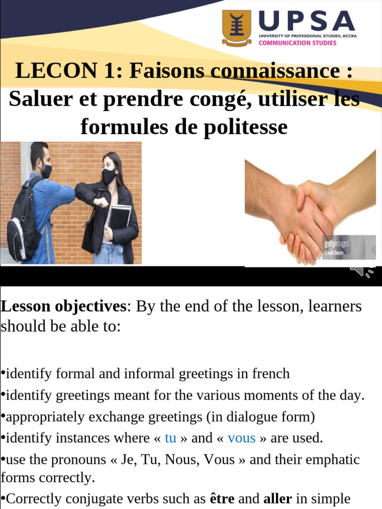 2024-2025 Bgec109 Wk1 Saluer Et Prendre Conge | PDF | Morphologie ...