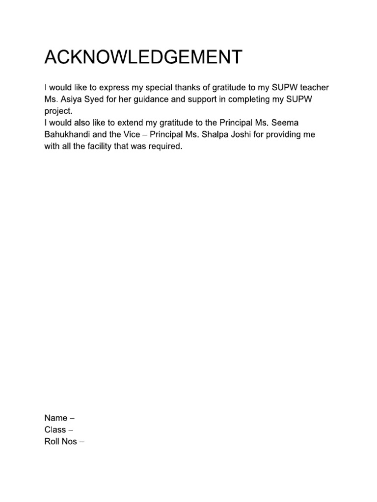 Acknowledgment | PDF