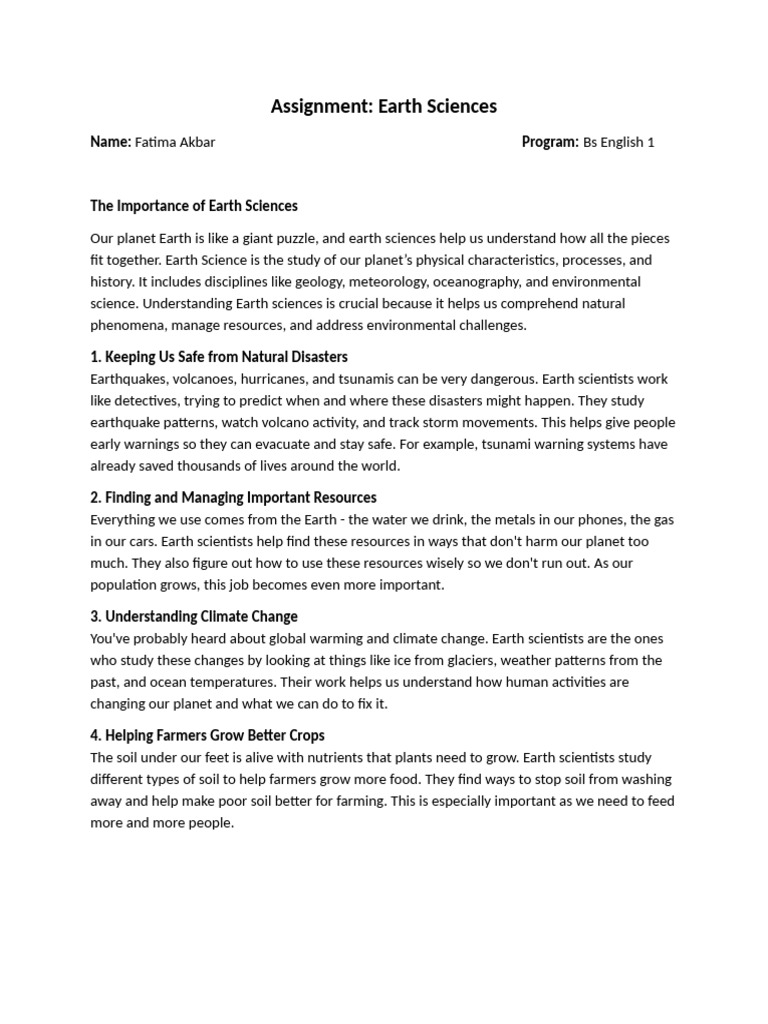 Importance of Earth Sciences Explained | PDF | Earth Sciences | Earth