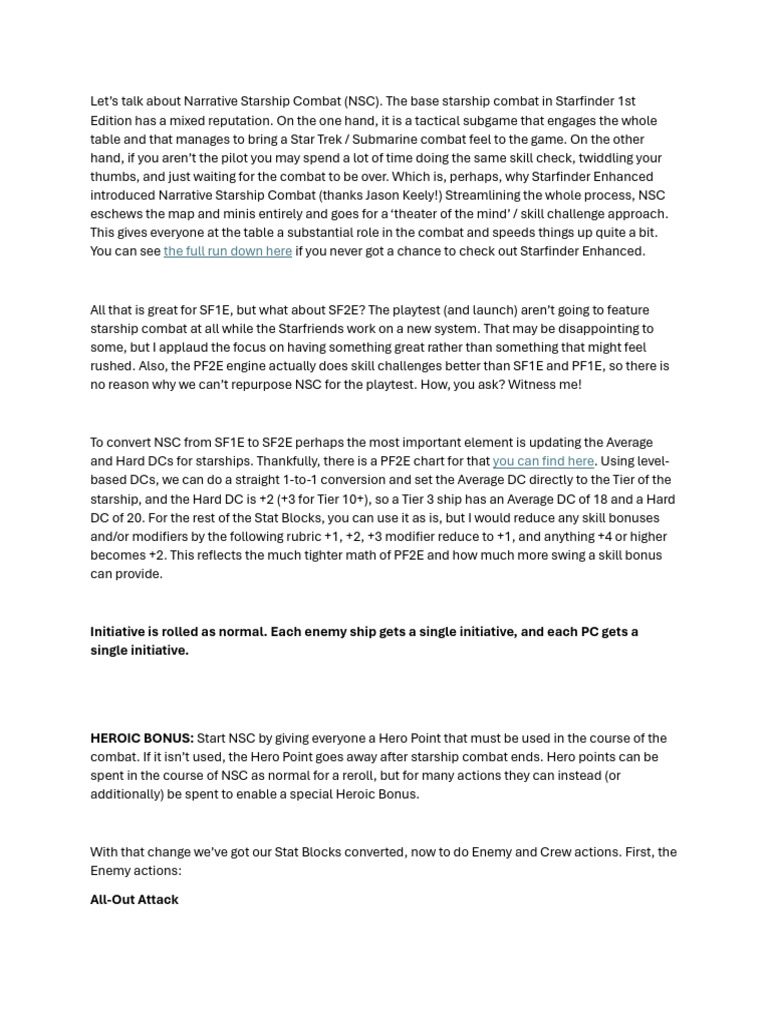 Starfinder 2E NSC SRS JeremyCorff | PDF | Ships | Personal Computers