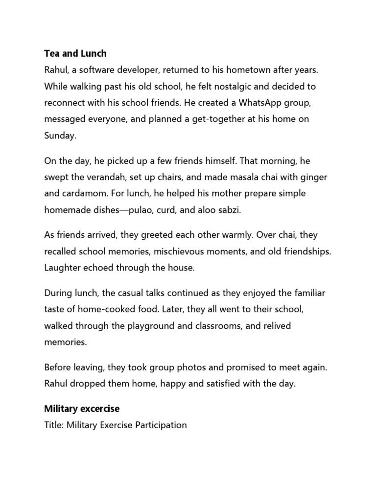 Tea and Lunch | PDF | Teachers