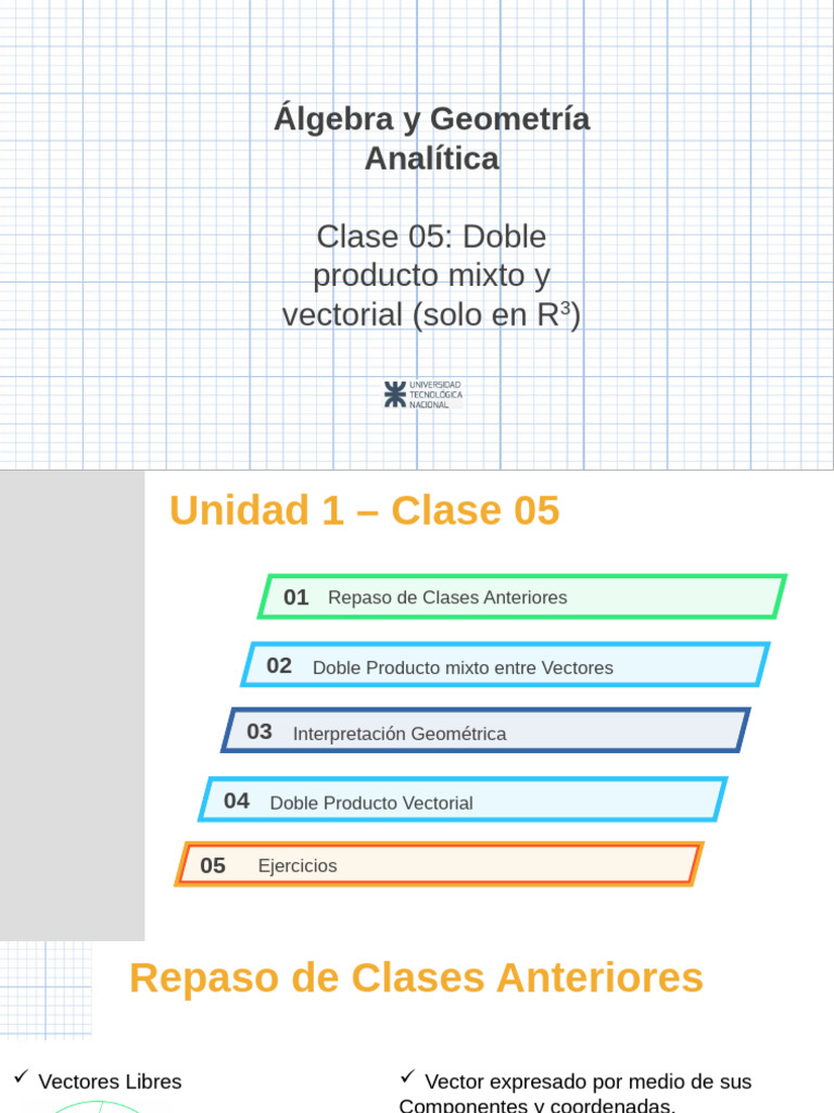 Presentacion Clase 05 - Doble Producto Mixto y Vectorial | PDF | Vector Euclidiano | Espacio ...