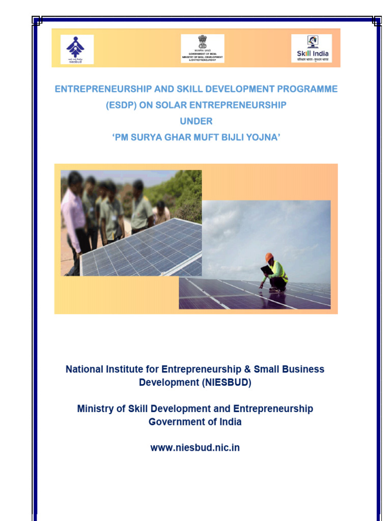 ESDP on Solar Entrepreneurship Training | PDF | Photovoltaics | Solar Power