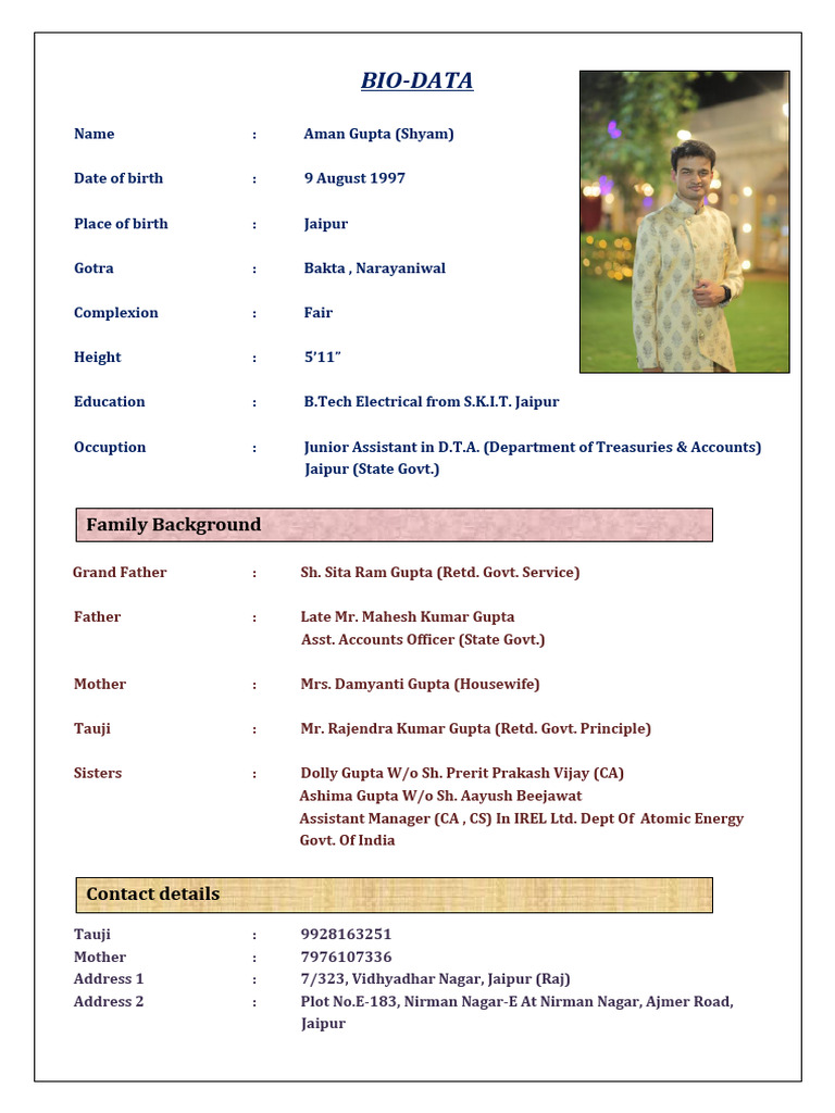 Biodata 4 | PDF