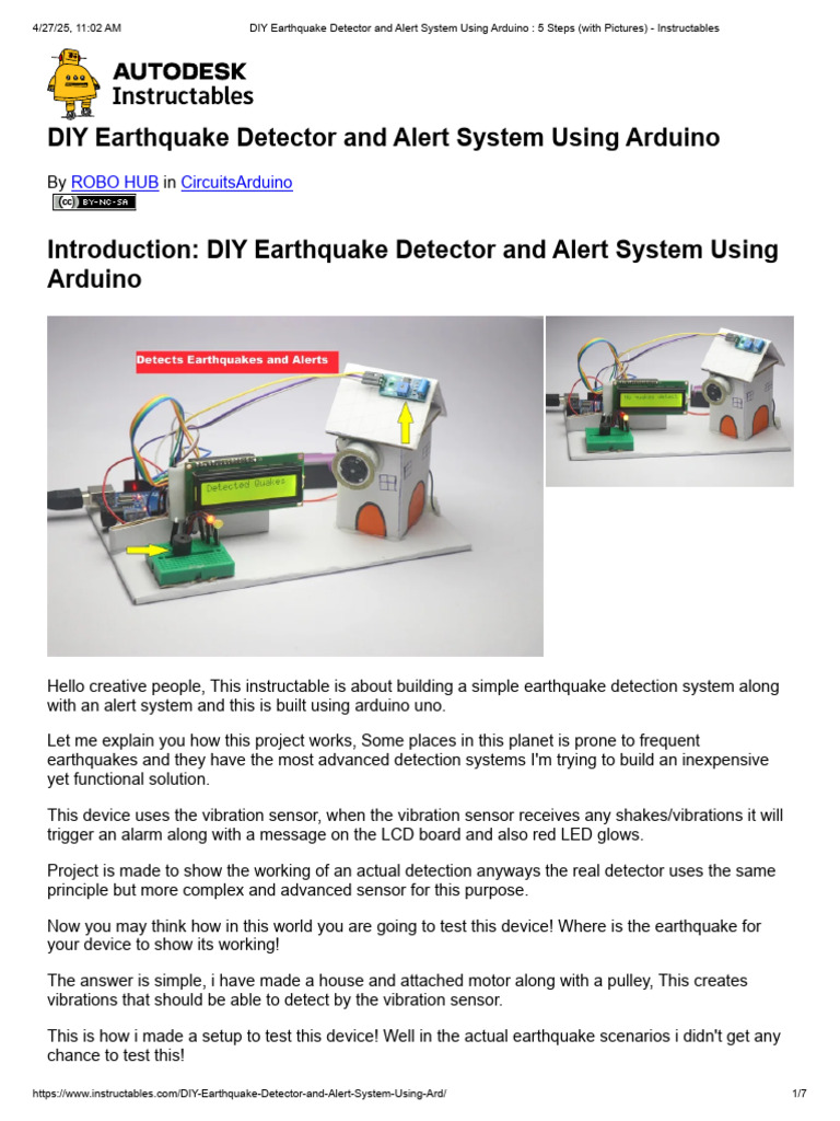 DIY Earthquake Detector and Alert System Using Arduino _ 5 Steps (with ...