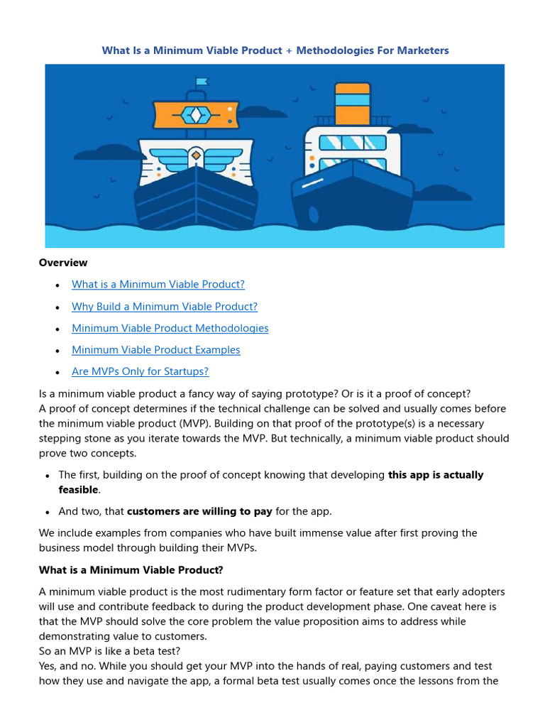 What Is A Minimum Viable Product | PDF