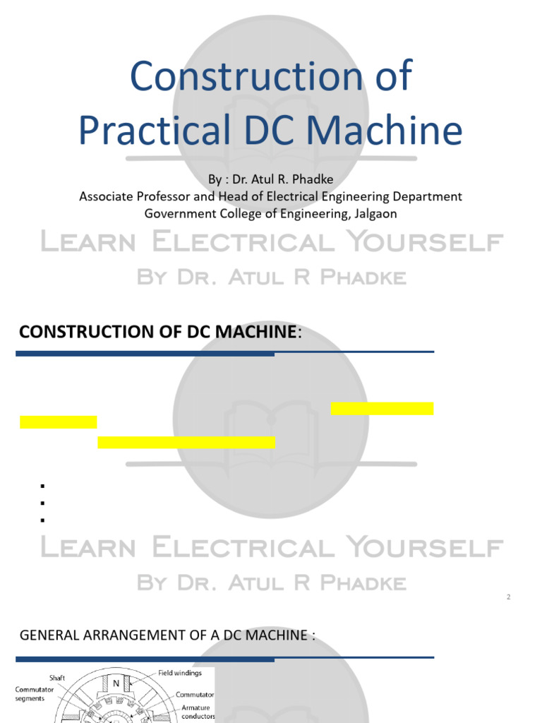DC Machine Parts and Diagram Overview | PDF | Electric Motor | Electric ...