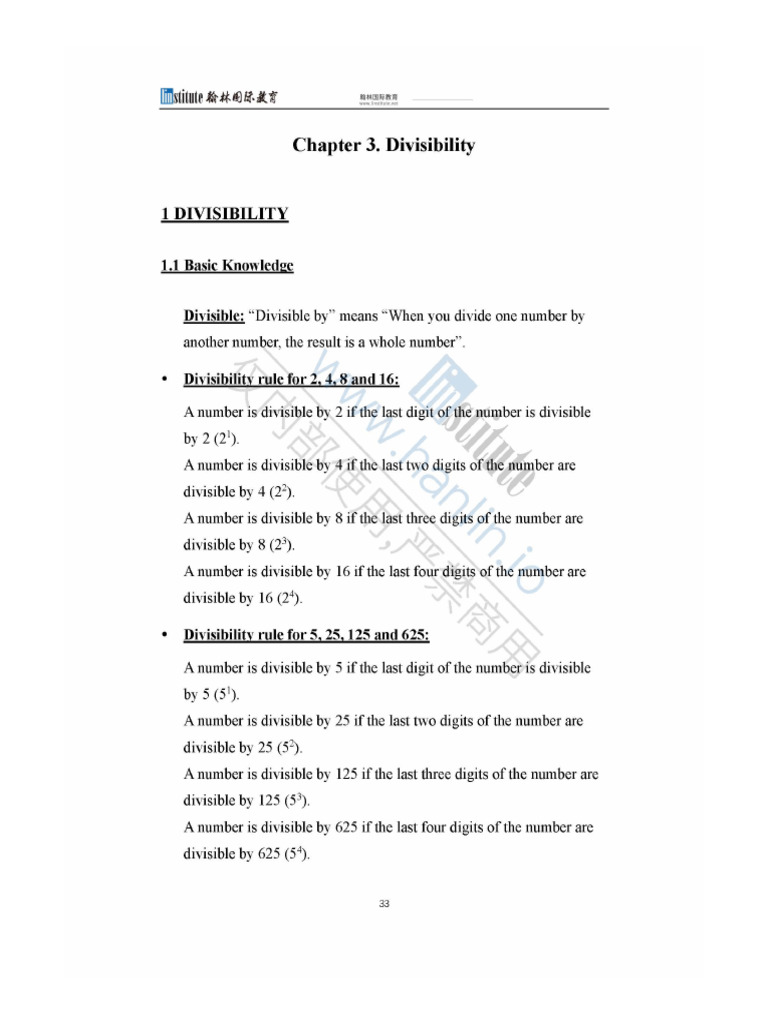 AMC 10 Chapter3 Divisibility | PDF