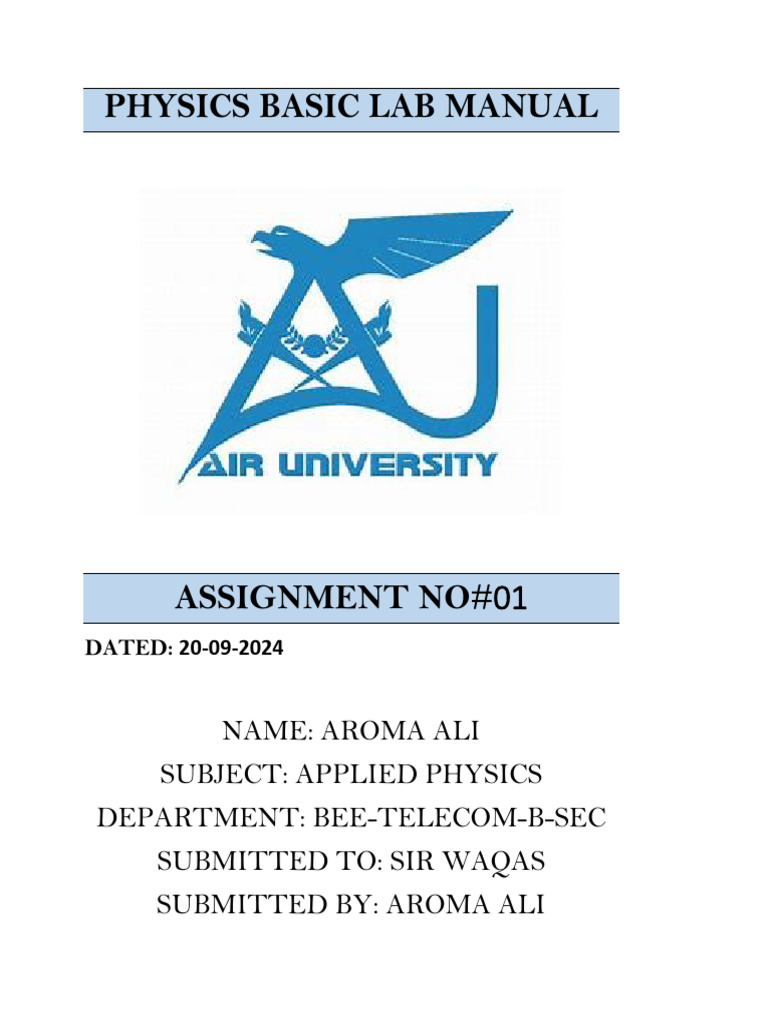 Lab Manual Cover Page | PDF