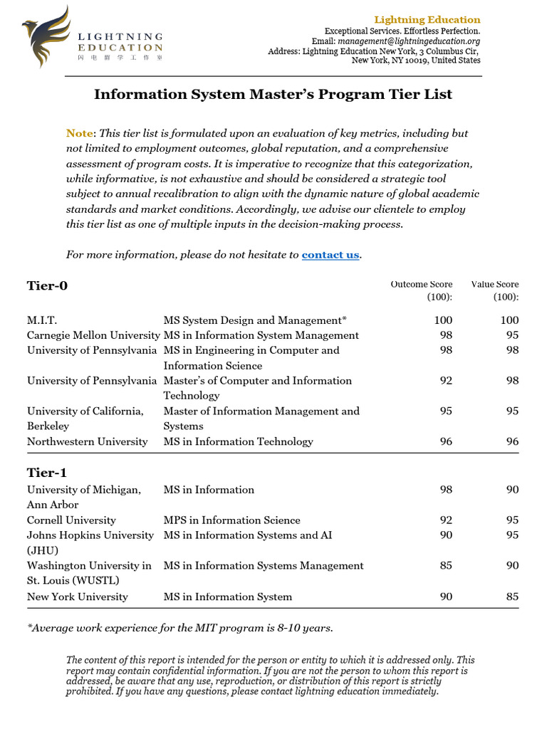 Information System Tier List | PDF