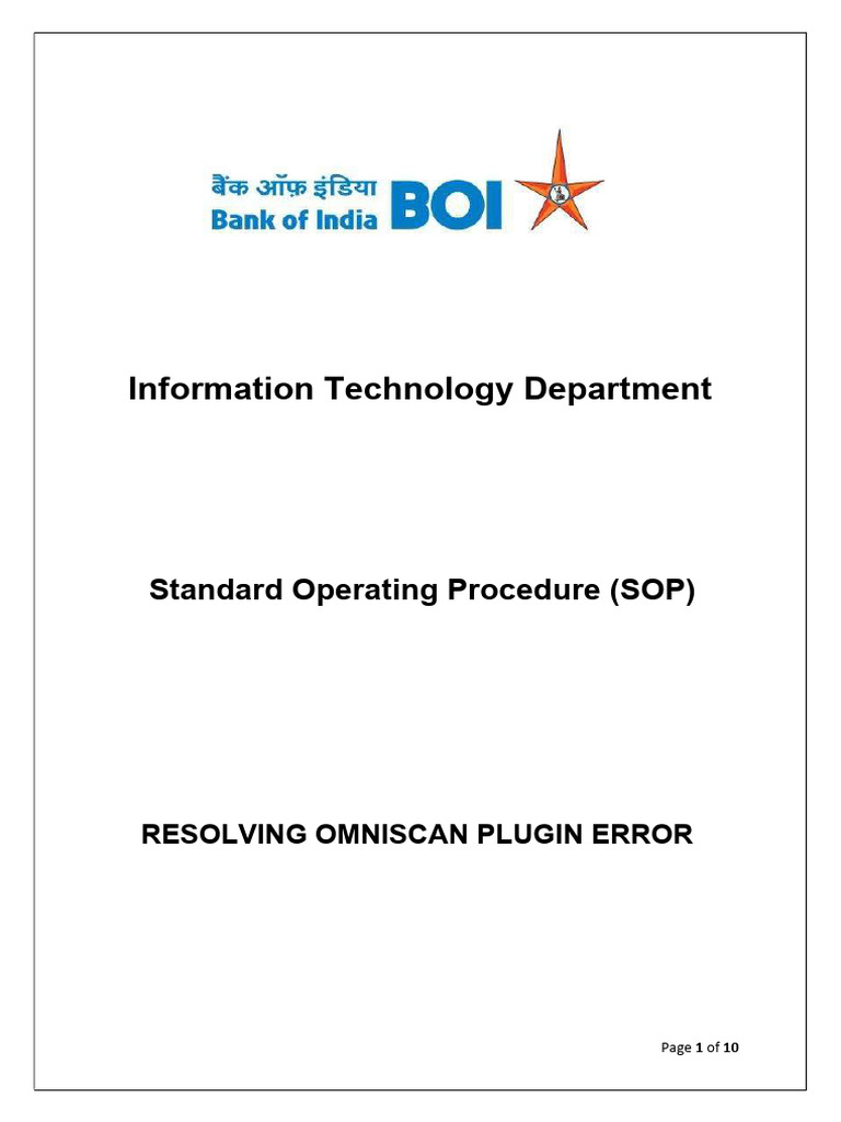Sop Omni Scan Plugin Error | PDF