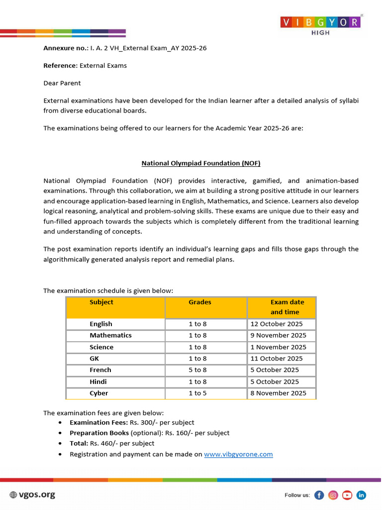 External Exam Registration 2025-26 | PDF | Learning | Analysis
