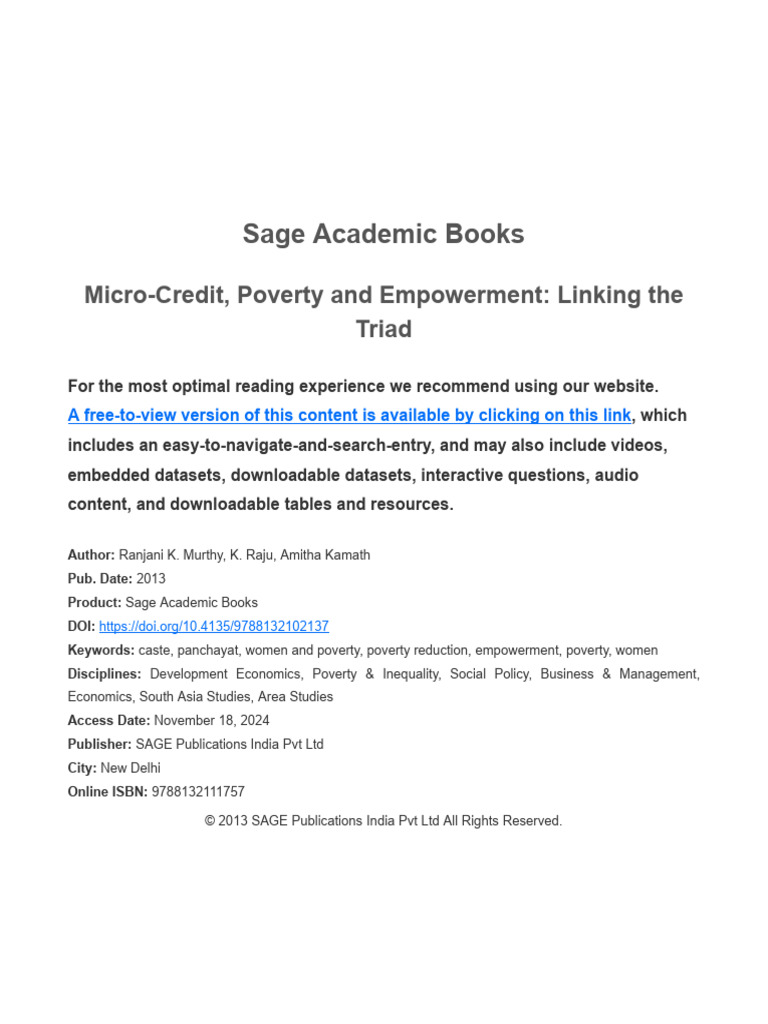 2 Micro-Credit-Poverty-And-Empowerment | PDF | Poverty | Poverty ...