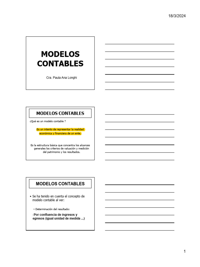 Unidad 1. Modelos Contables. | PDF | Costo | Contabilidad