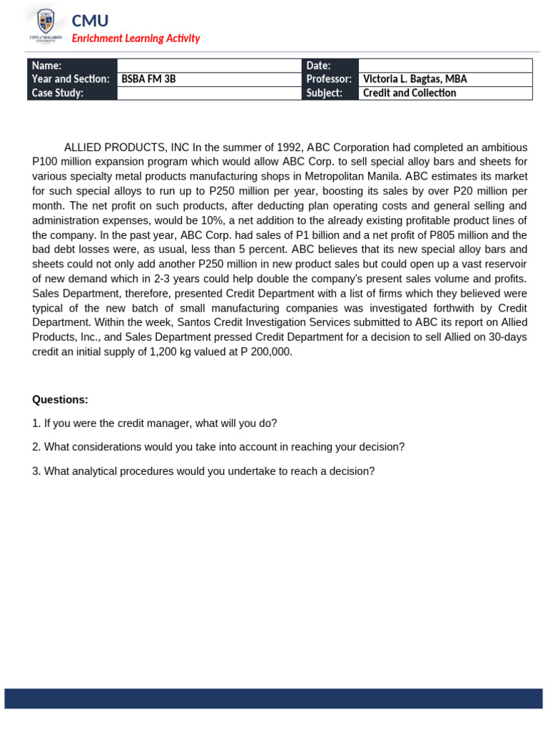 Case Study CC Finals 1 | PDF