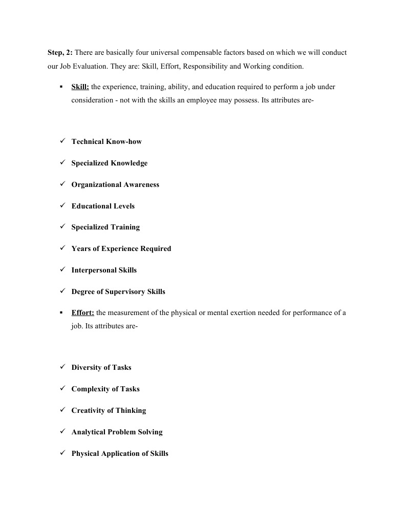 Job Evaluation, Point Method | Download Free PDF | Employment | Leadership