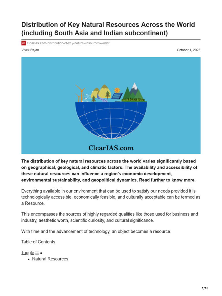 Clearias.com-Distribution of Key Natural Resources Across the World ...