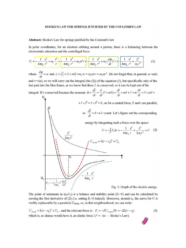 Hookes Law For Columbs Springs | PDF