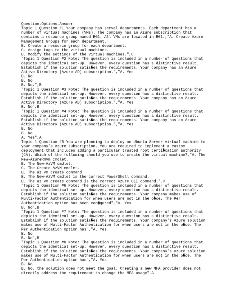 AZ-104 Extracted Questions Loose Parsing | PDF | Virtual Machine ...