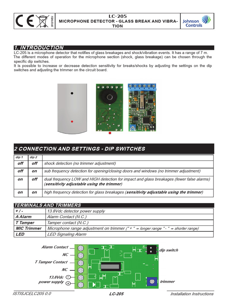 DSC LC 205 Manual Instalare | PDF | Switch | Detector (Radio)