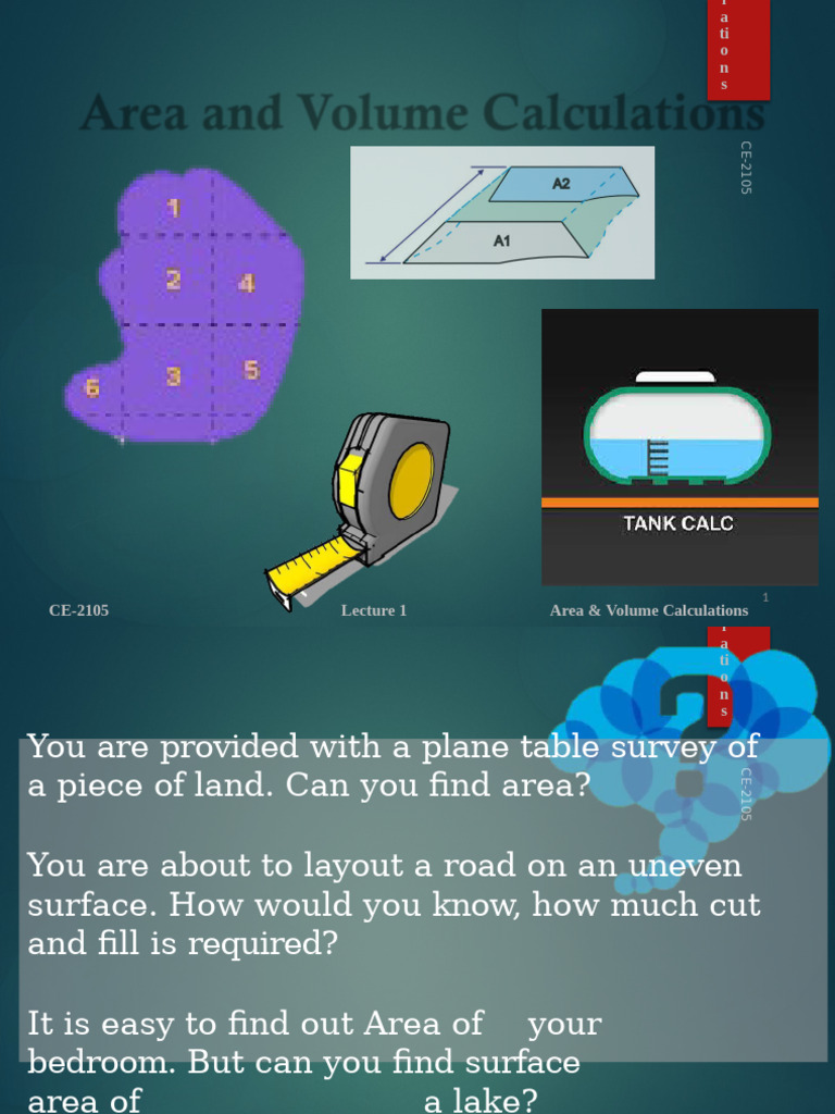 1 AreaVolume Calculations | PDF | Area | Volume