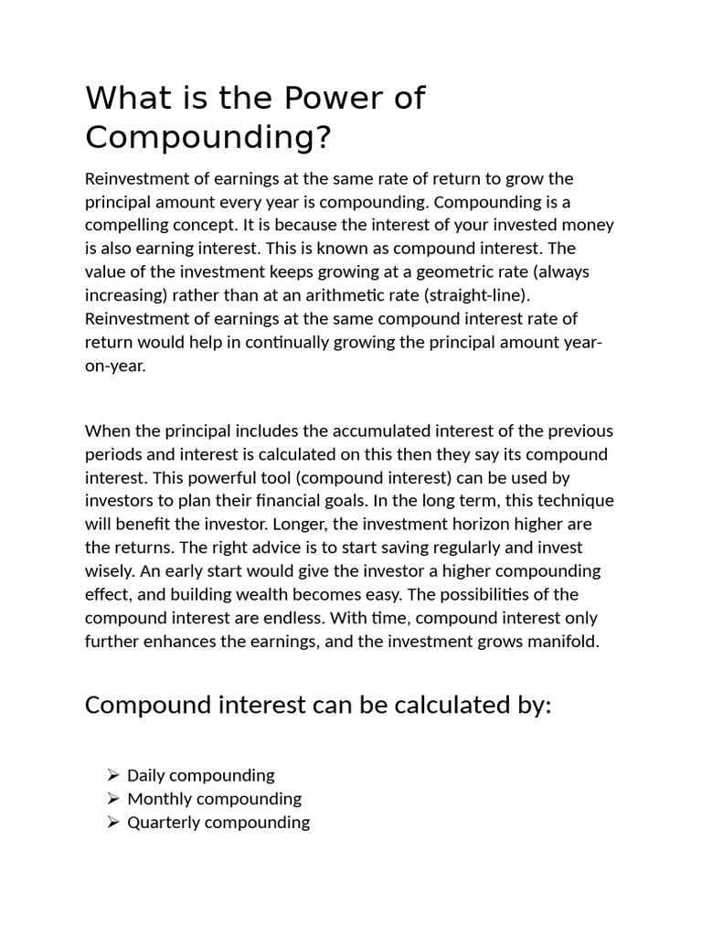 Understanding Compound Interest Benefits | PDF