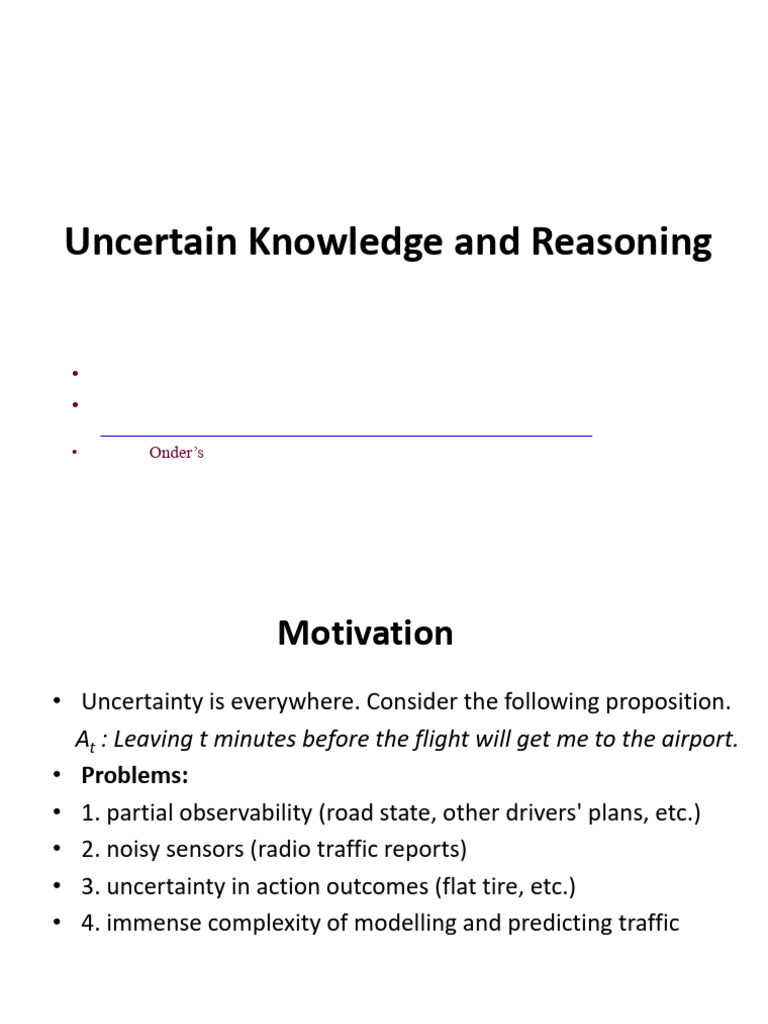 Uncertain Knowledge in AI Reasoning | PDF | Fuzzy Logic | Bayesian Network