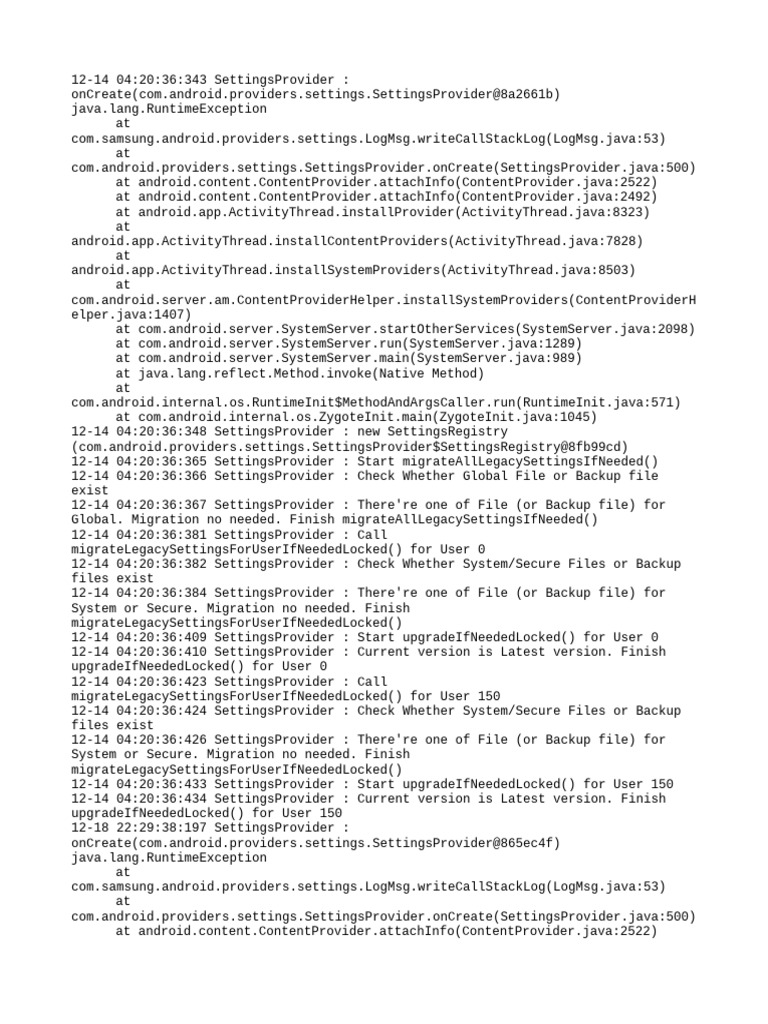 Settings Provider | PDF | Java (Programming Language) | Software
