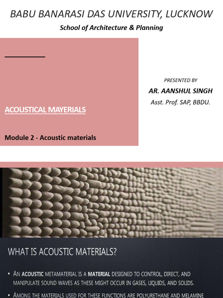 LECTURE-3-Materials in Acoustical Systems | PDF