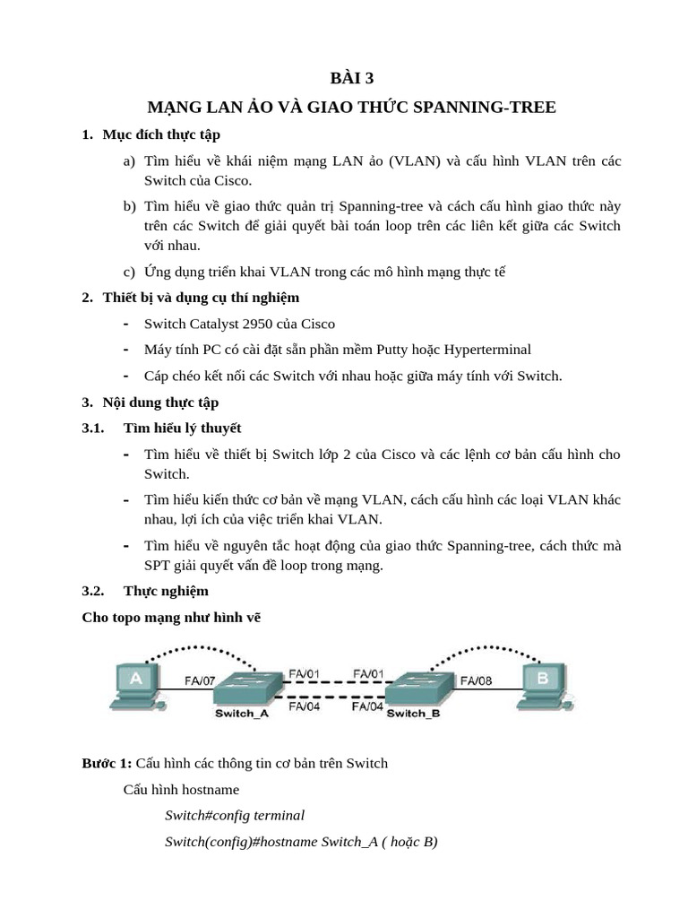 Bai 3 VLAN Va Spanning Tree-1 | PDF