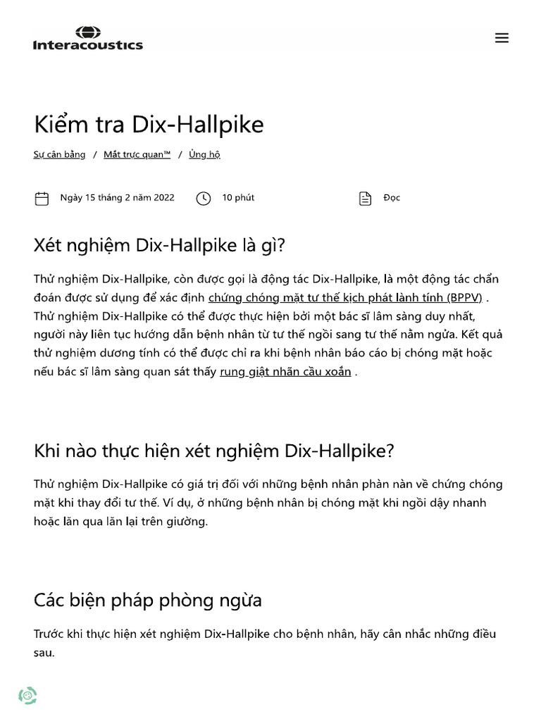 Dix Hallpike | PDF