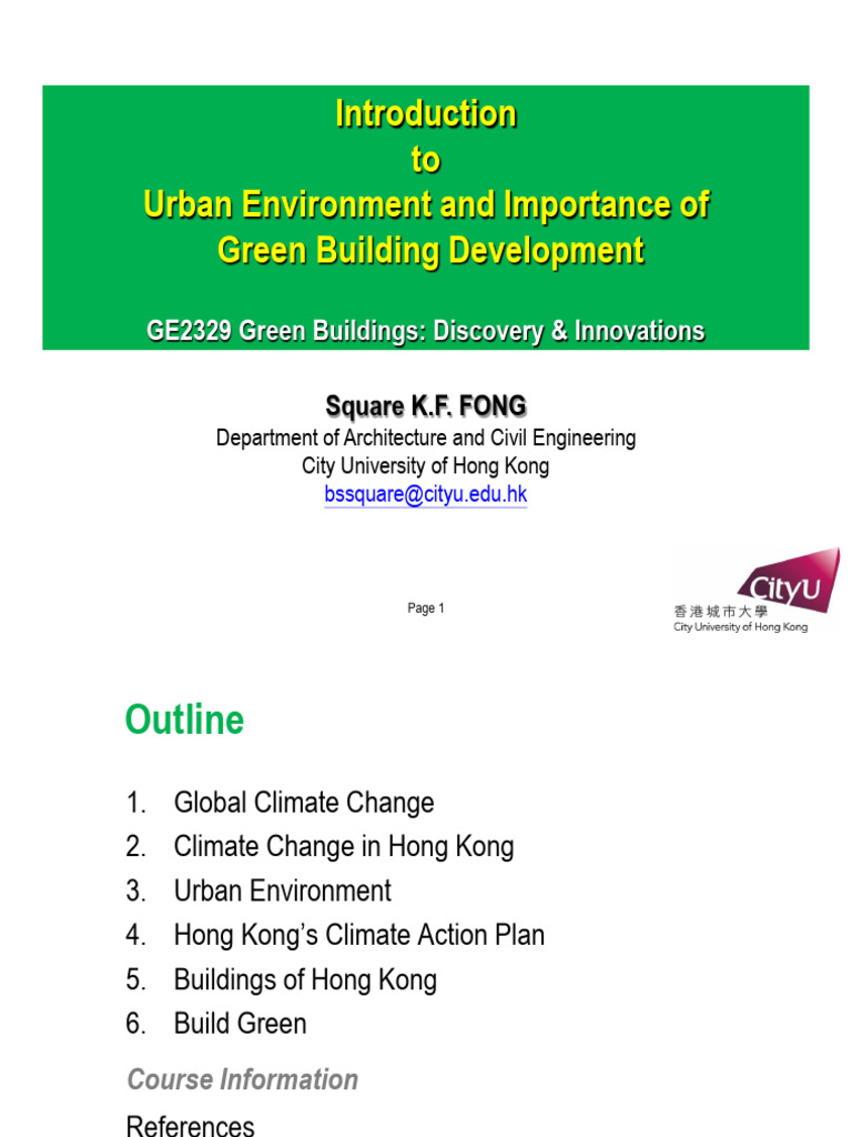 To Urban Environment and Importance of Green Building Development | PDF ...