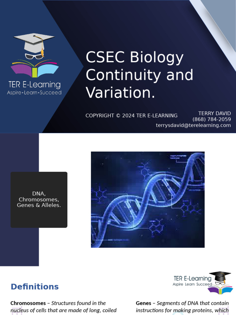 Continuity and Variation Part 1 | PDF | Reproduction | Gene