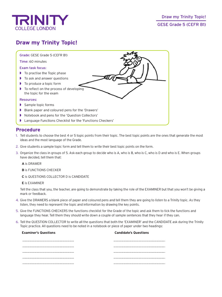 17 GESE G5 Draw My Trinity Topic | PDF | Human Communication | Learning
