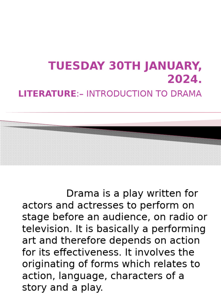 Introduction To Drama | PDF