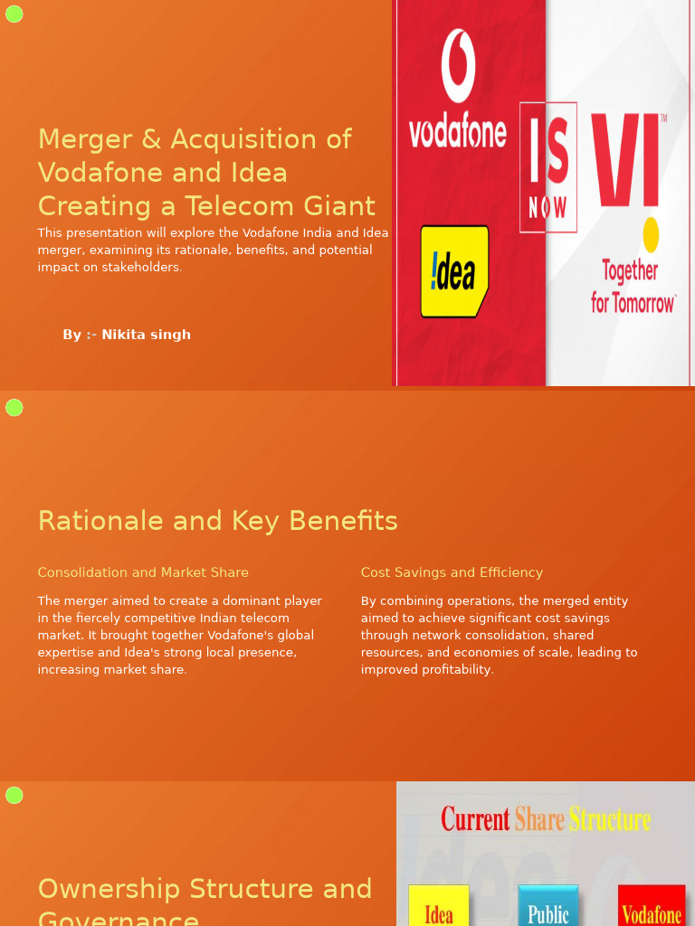 Vodafone-Idea Merger: Telecom Impact | PDF