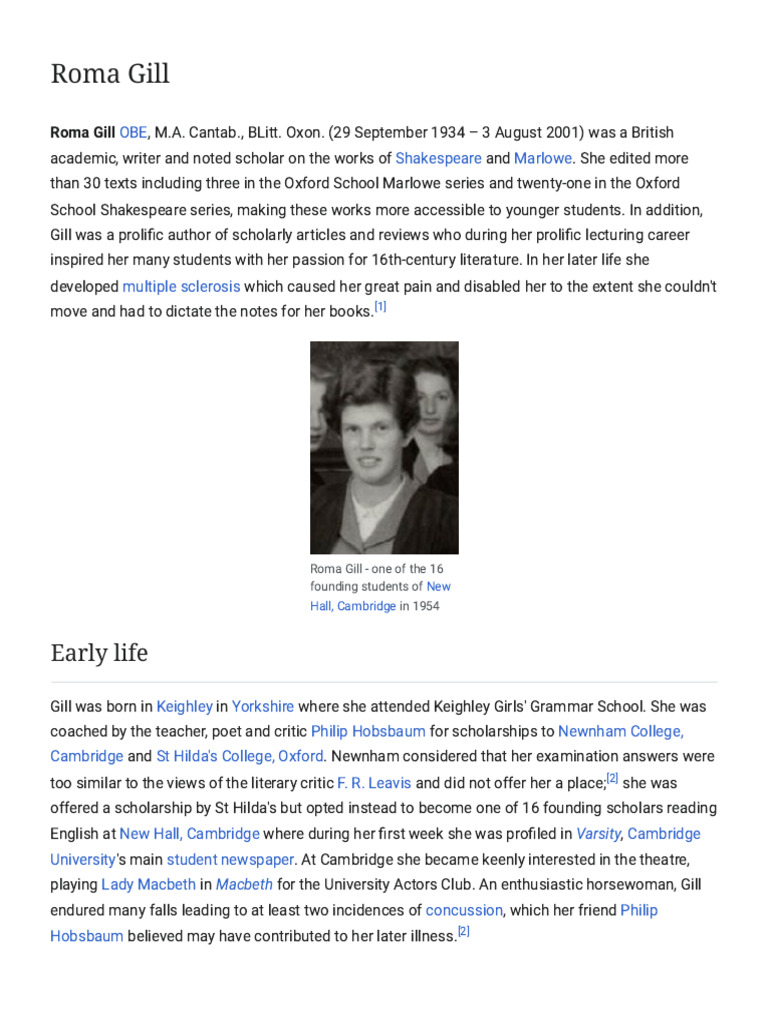 Roma Gill - Wikipedia | PDF