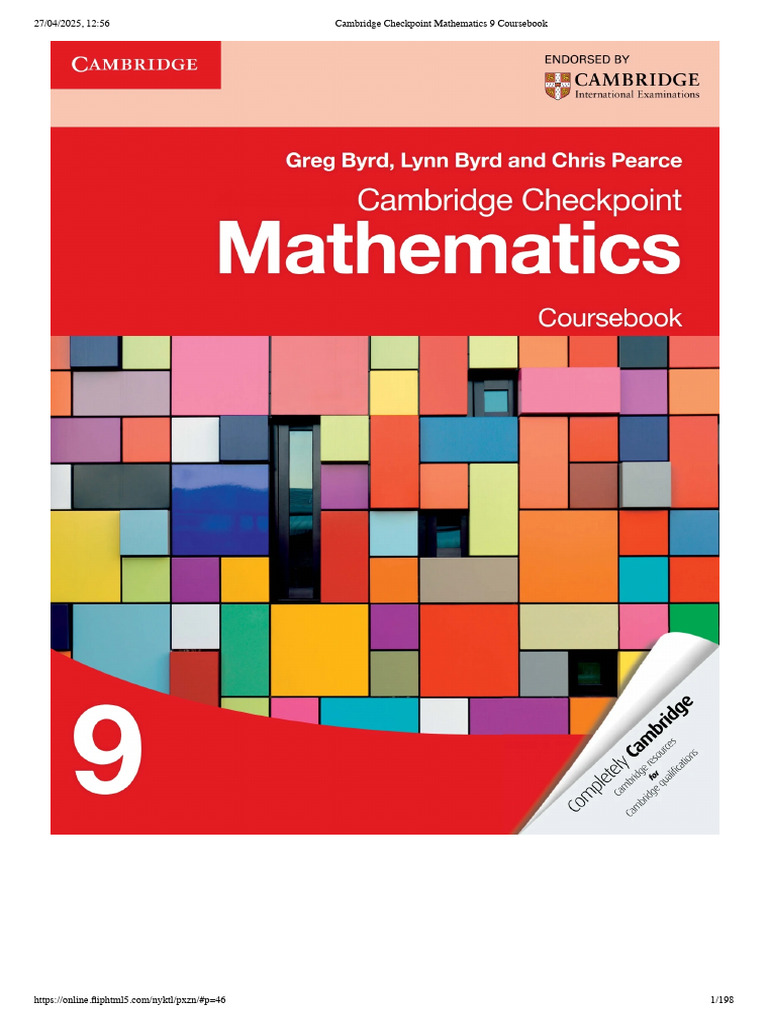 Cambridge Checkpoint Math 9 Coursebook | PDF