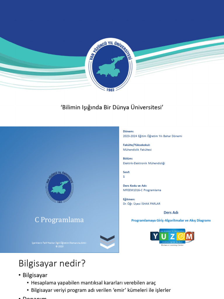 1_hafta_C_Programlama | PDF