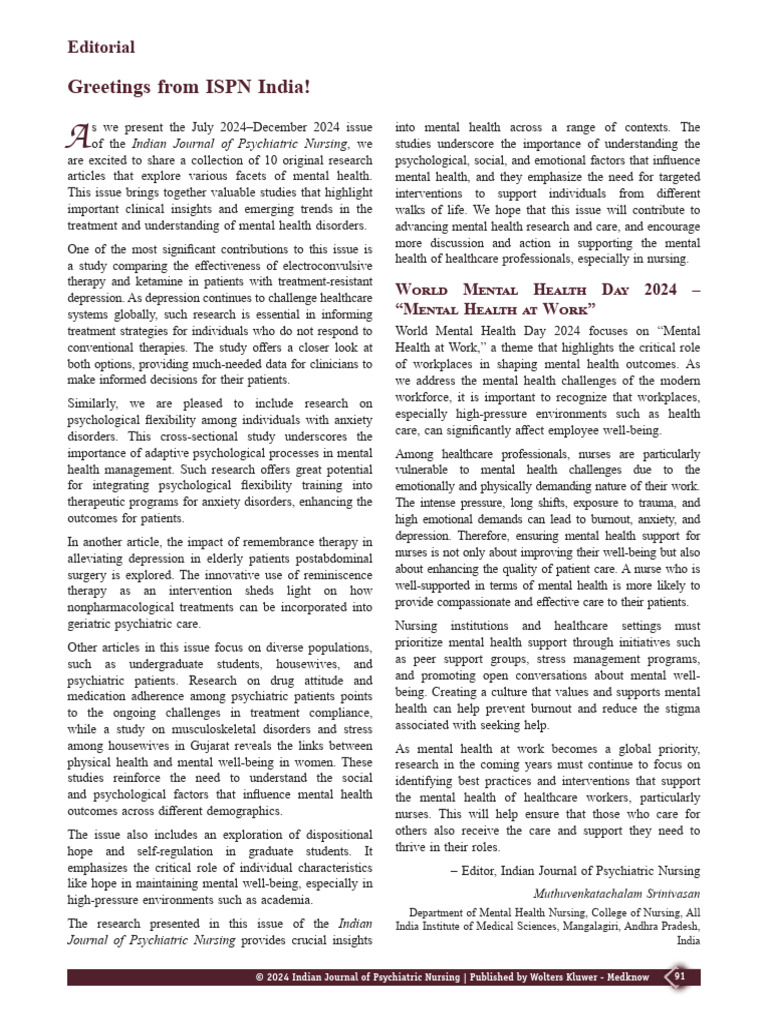 Greetings From Ispn India .1 | PDF | Mental Health | Mental Disorder