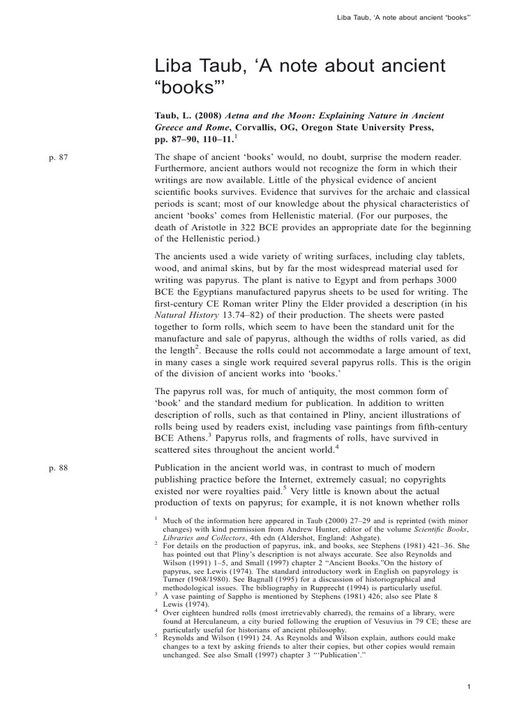 TAUB A Note About Ancient Books - Ebook - A863 - Block1 - Unit1 ...