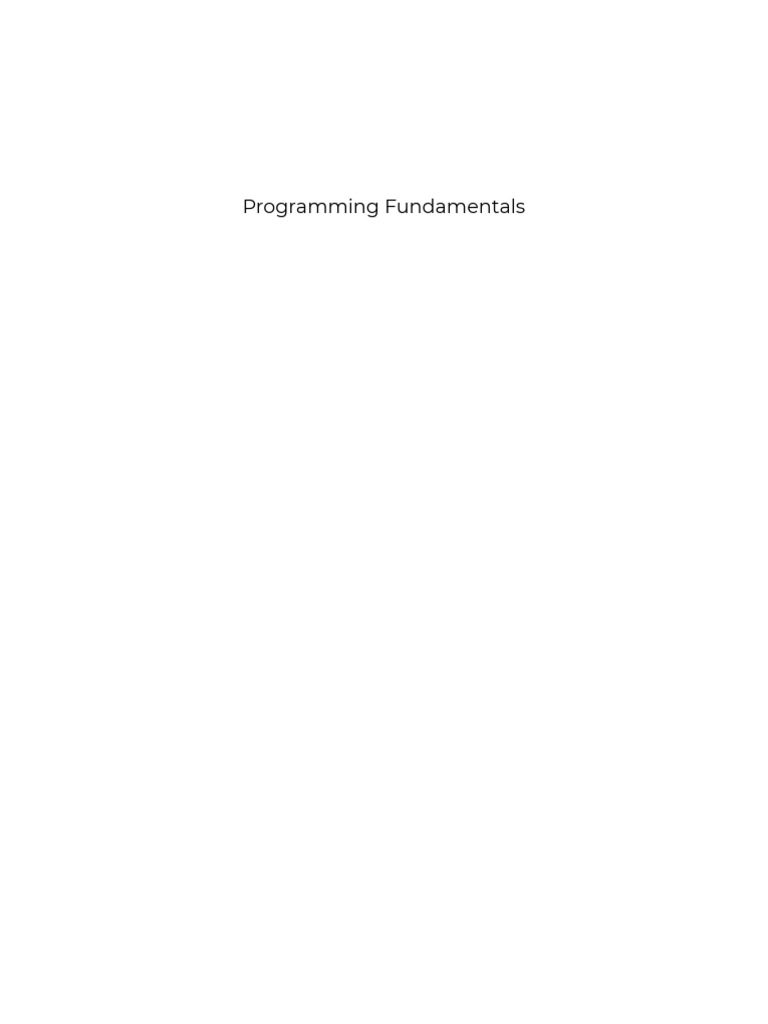 Programming Fundamentals Pdf Source Code Programming 0535