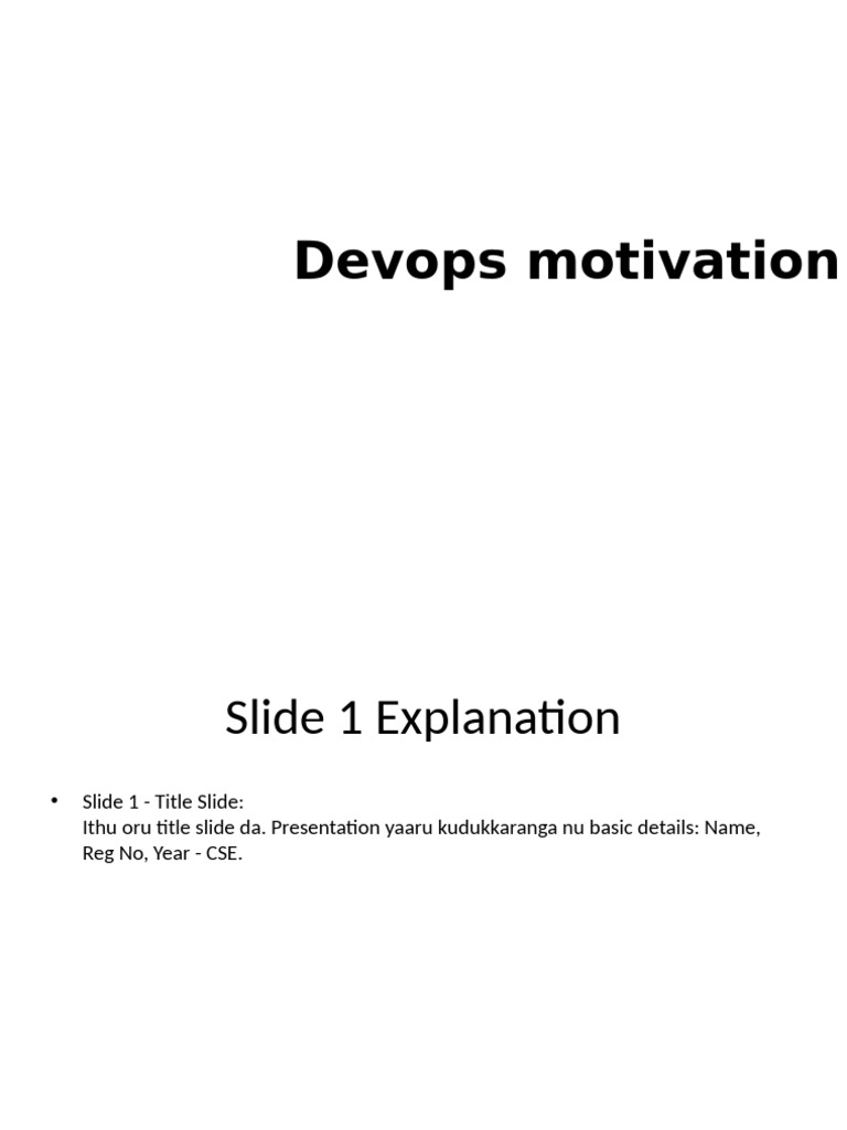 DevOps Motivation With Thanglish Explanation | PDF | Computer Science ...