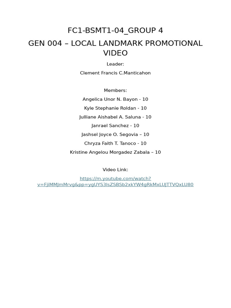 FC1 BSMT1 04 - Group 4 | PDF