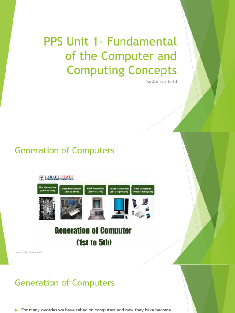 PPS Unit 1 - Fundamental of The Computer | PDF | Computer Data Storage | Computer Network