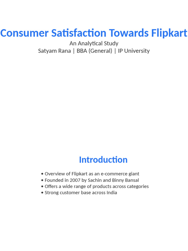 Flipkart Consumer Satisfaction PPT Design Enhanced | PDF